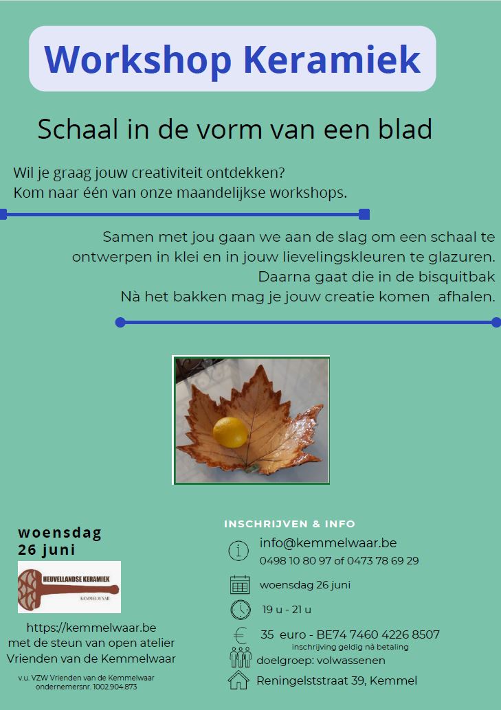 Workshop keramiek: maak 2 schalen in bladvorm